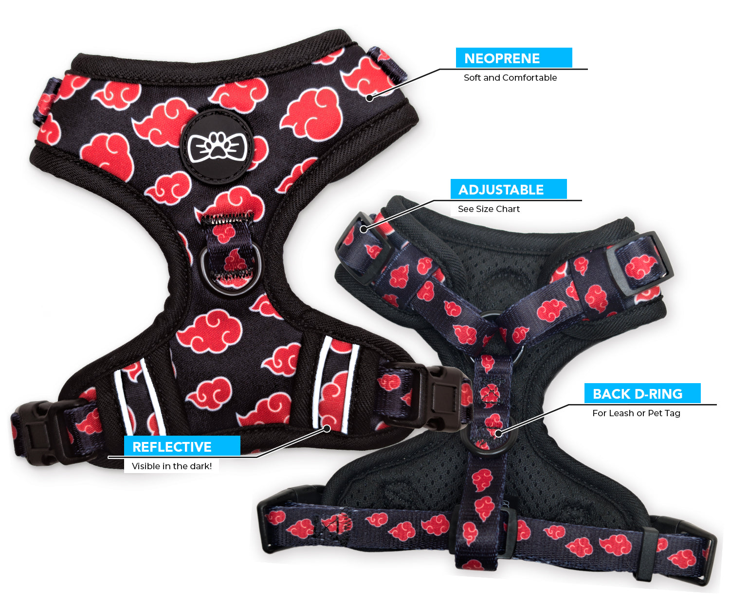 Akatsuki Cat & Dog Harness | Naruto Shippuden x Pawsonify - Pawsonify
